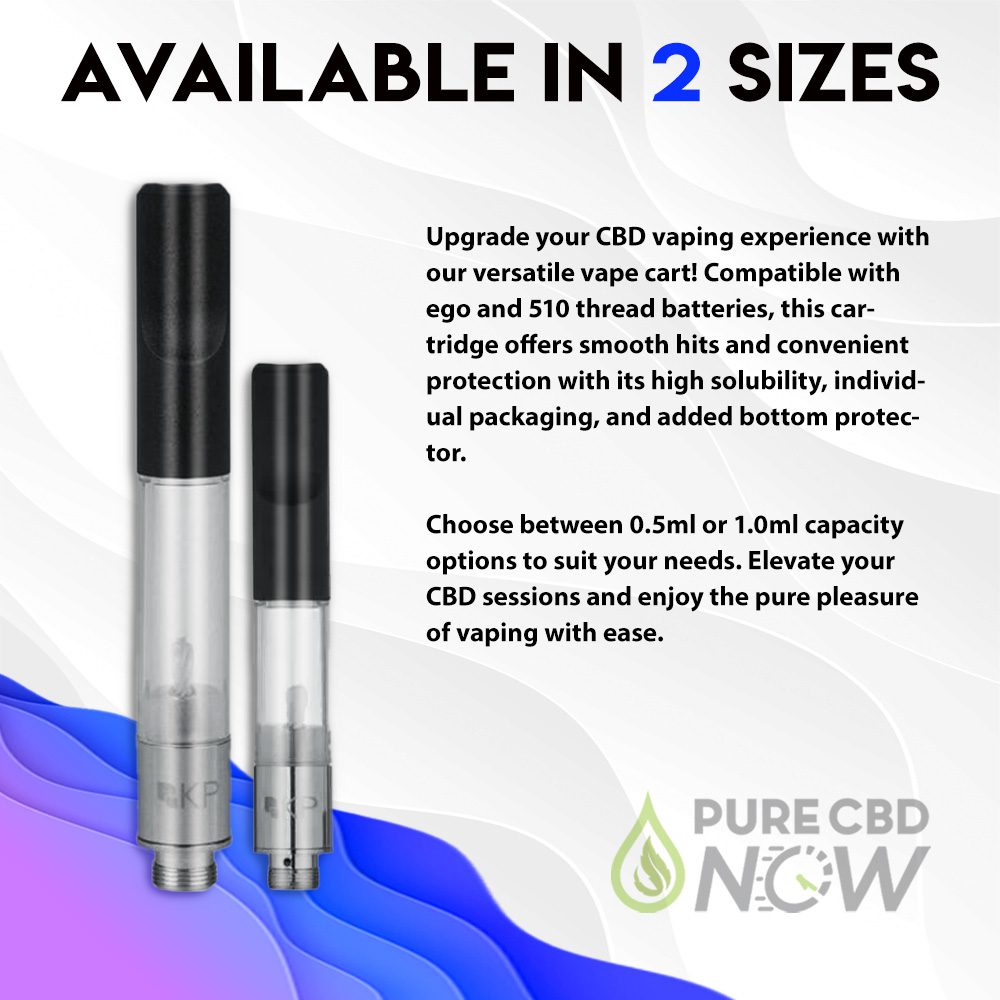 Empty Cartridge 0.5ml or 1ml 510 Thread - Pure CBD Now