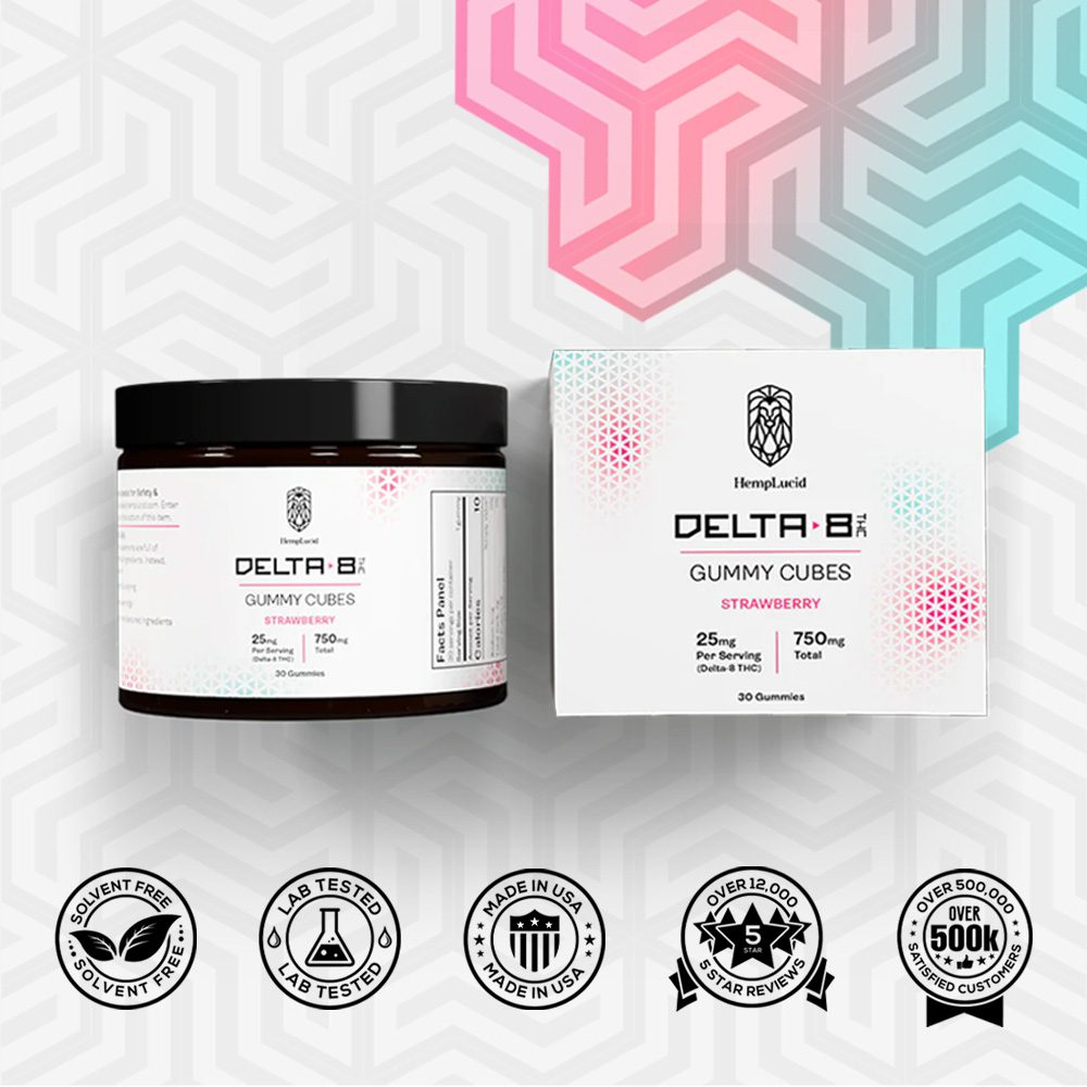 Delta 8 THC Gummy Cubes 750mg - 30 Count - Pure CBD Now